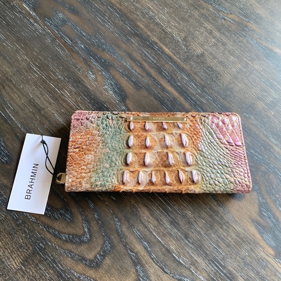 Brahmin | Bags | Brahmin Adelle Truffle Python Solid Melbourne Wallet ...